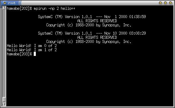SystemC with MPI for clustering simulation